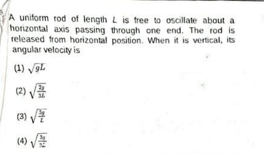 A uniform rod of length $L$ is free to | StudyX