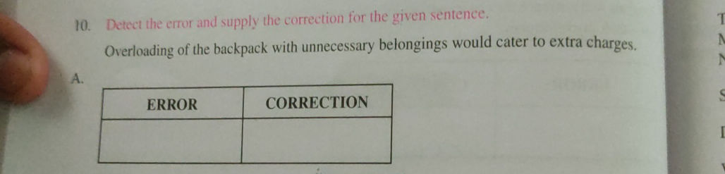 10. Detect the error and supply the | StudyX