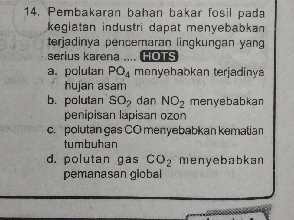 14. Pembakaran bahan bakar fosil pada | StudyX