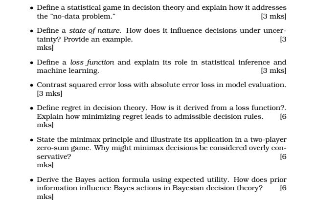 Define a statistical game in decision | StudyX