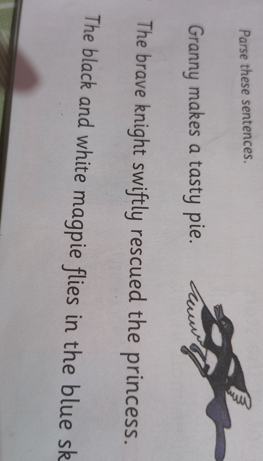 Parse these sentences. Granny makes a tasty | StudyX