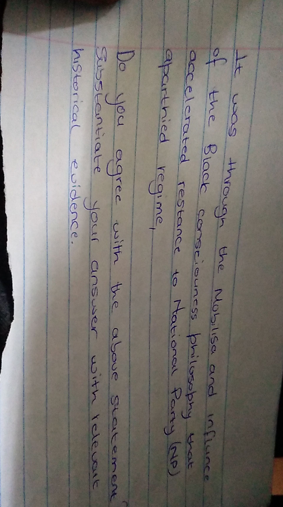 It was through the Mobilisa and influence of | StudyX