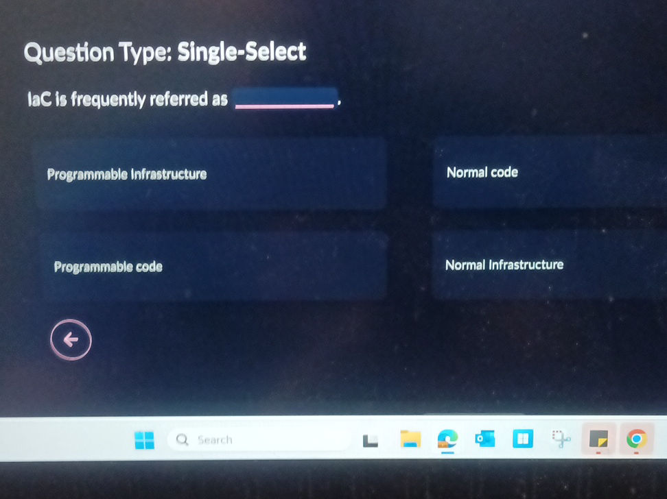 Question Type: Single-Select IaC is | StudyX