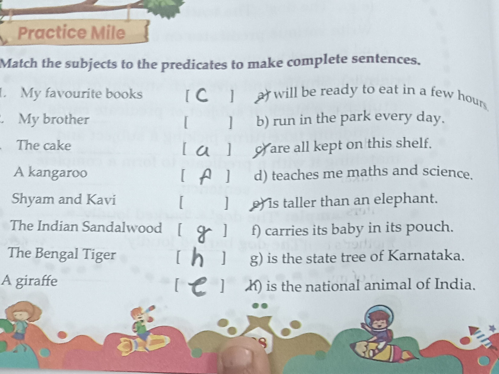 Match the subjects to the predicates to make | StudyX