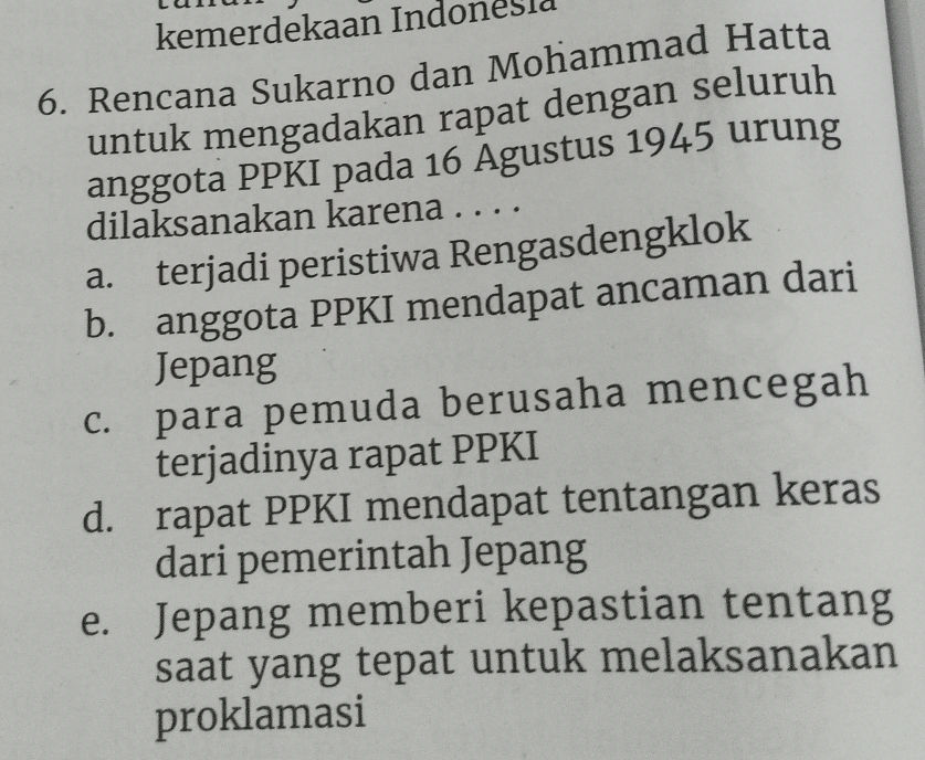 6. Rencana Sukarno dan Mohammad Hatta untuk | StudyX