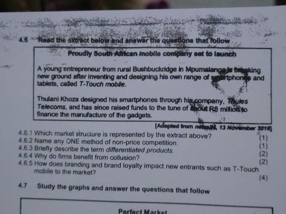 4.6 Read the extract below and answer the | StudyX