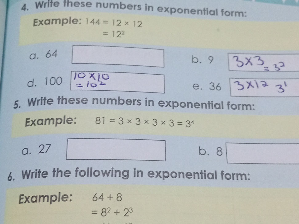 4. Write these numbers in exponential form: | StudyX