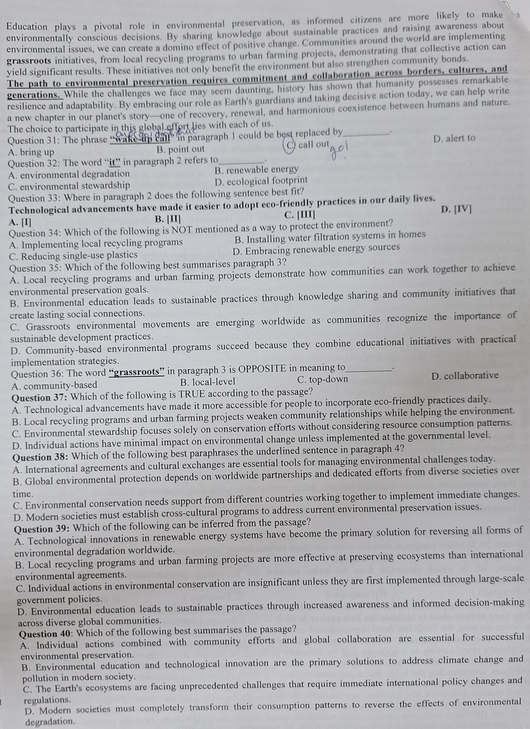 Question 31: The phrase "wake app call in | StudyX