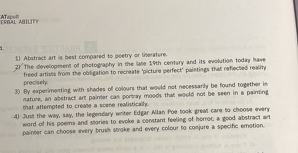 1) Abstract art is best compared to poetry | StudyX