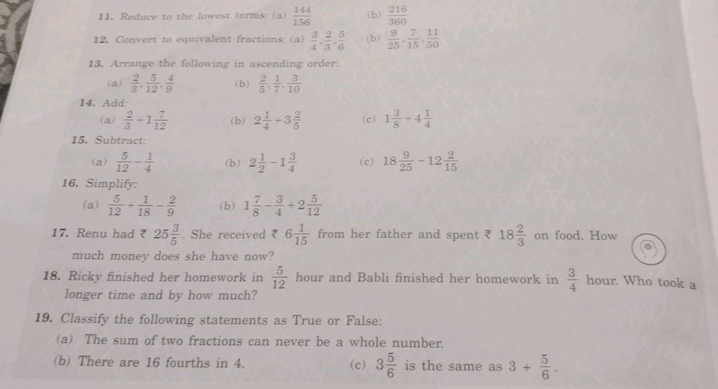11. Reduce to the lowest terms: (a) $ | StudyX