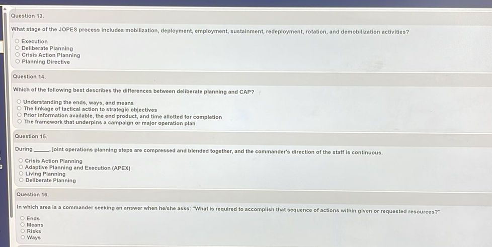 Question 13. What stage of the JOPES | StudyX