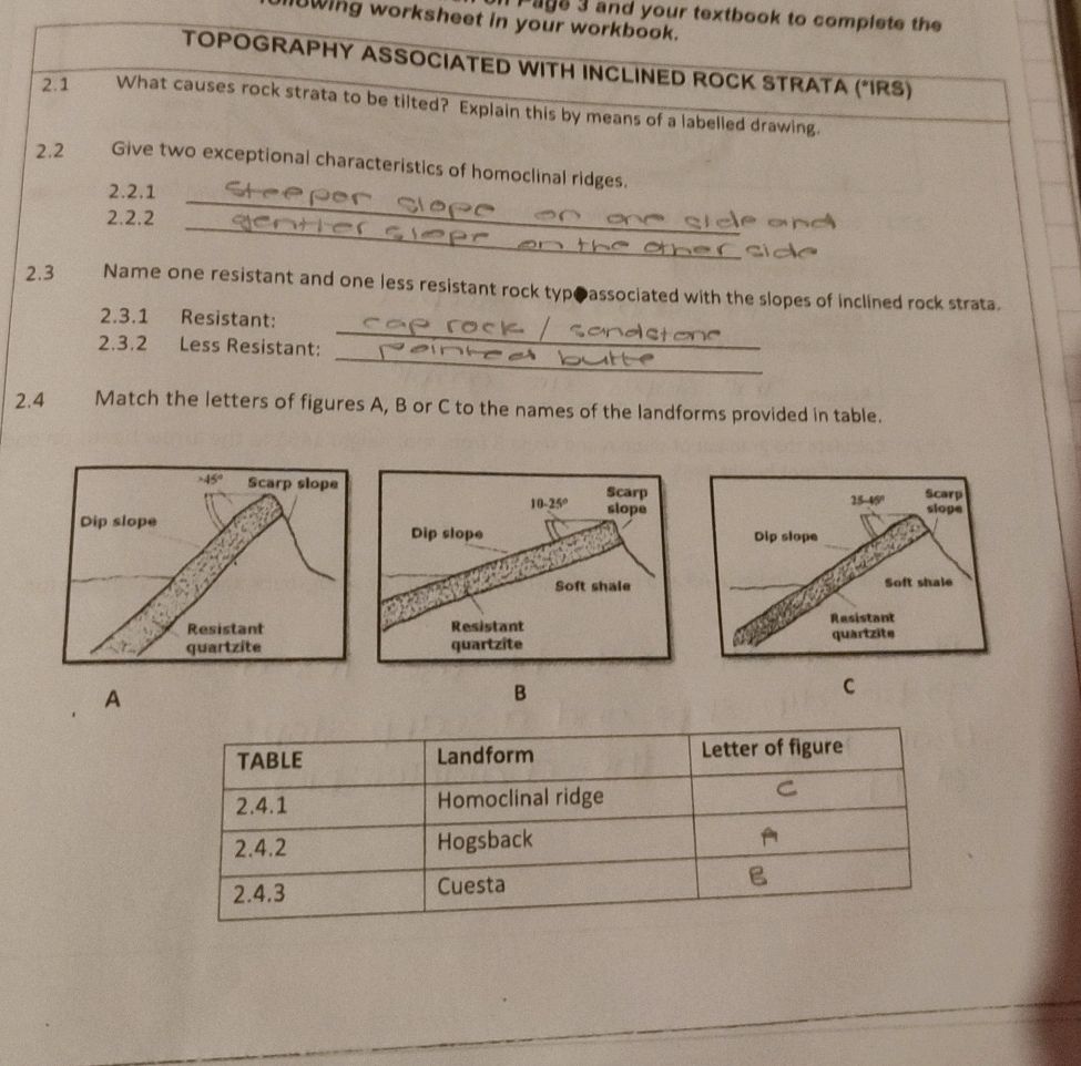 2.1 What causes rock strata to be tilted? | StudyX