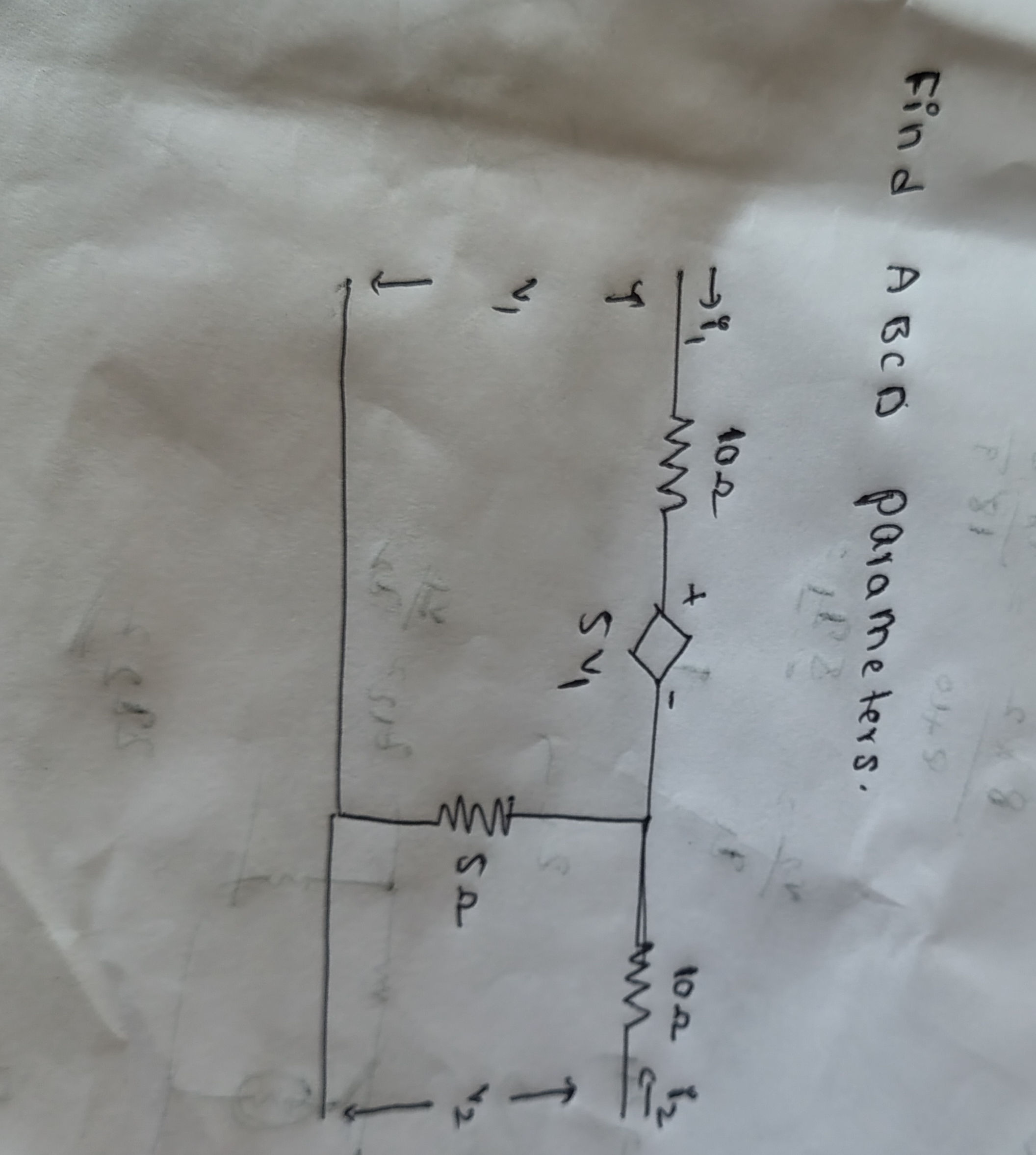 Find ABCD parameters. The image contains a | StudyX