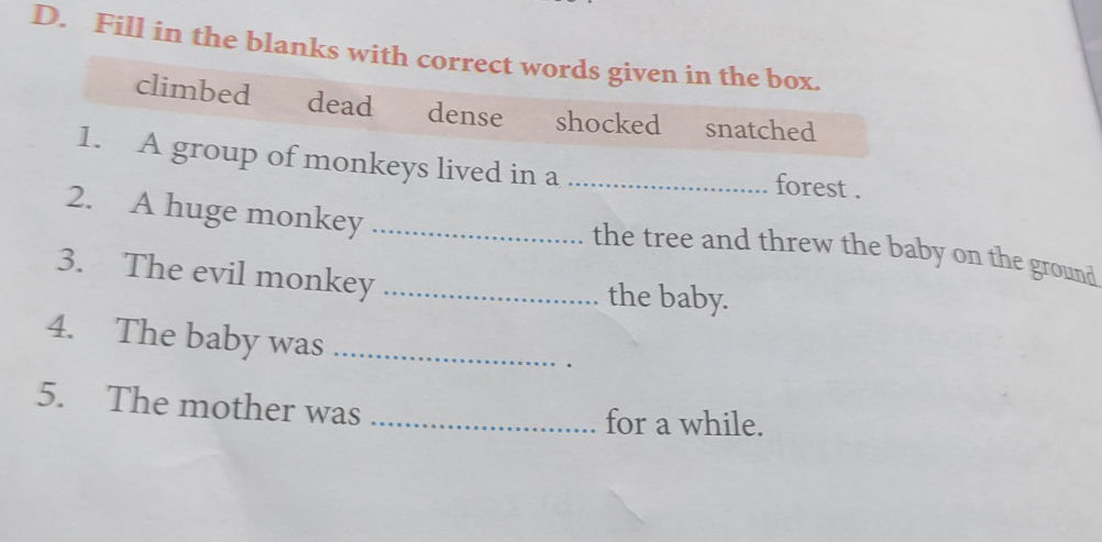 D. Fill in the blanks with correct words | StudyX