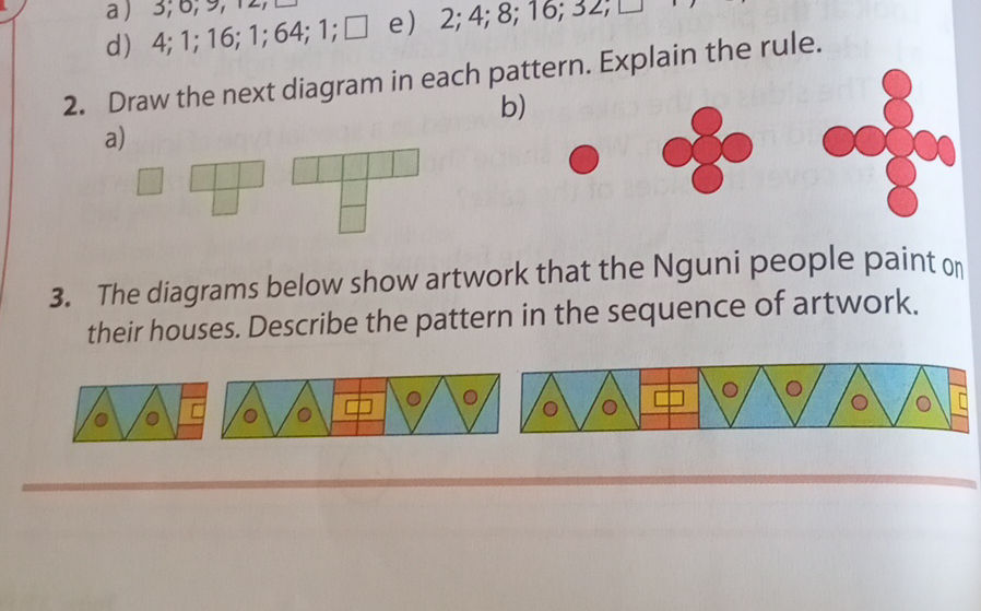 2. Draw the next diagram in each pattern. | StudyX