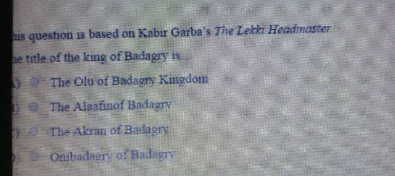 This question is based on Kabir Garba's The | StudyX