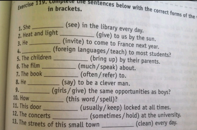 Exercise 119. Complete the sentences below | StudyX