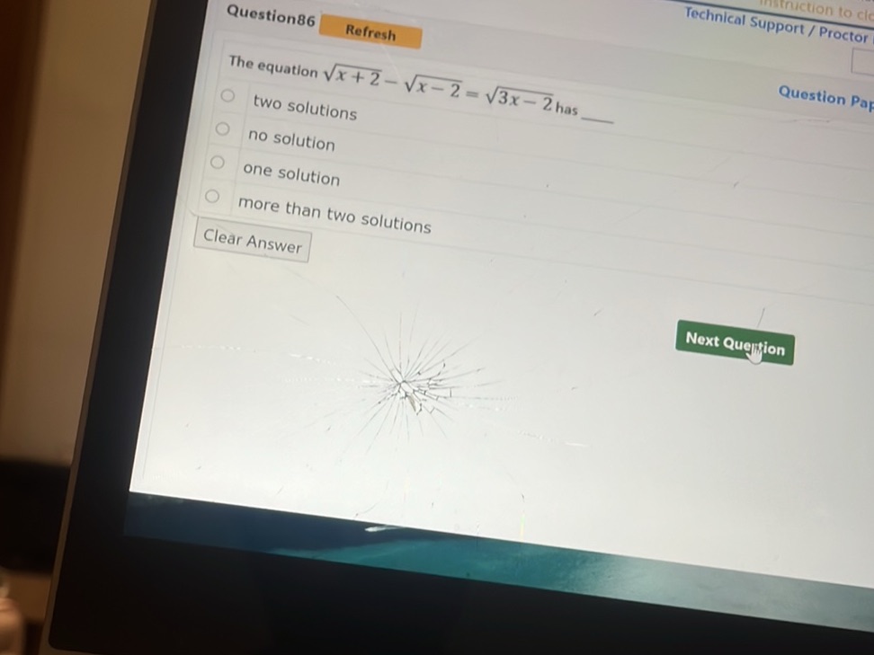 The equation $ {x+2} - {x-2} = {3x-2}$ has | StudyX