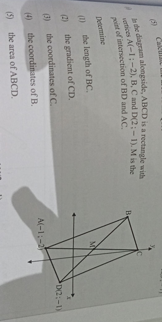 Calculate the area of ABCD. In the diagram | StudyX
