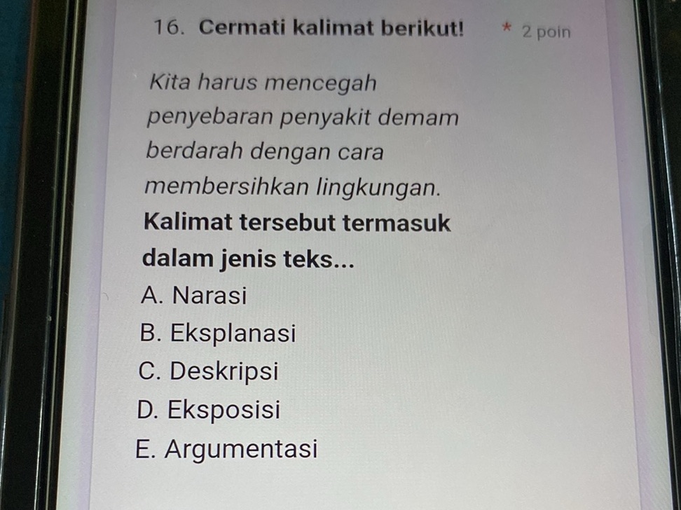 16. Cermati kalimat berikut! Kita harus | StudyX