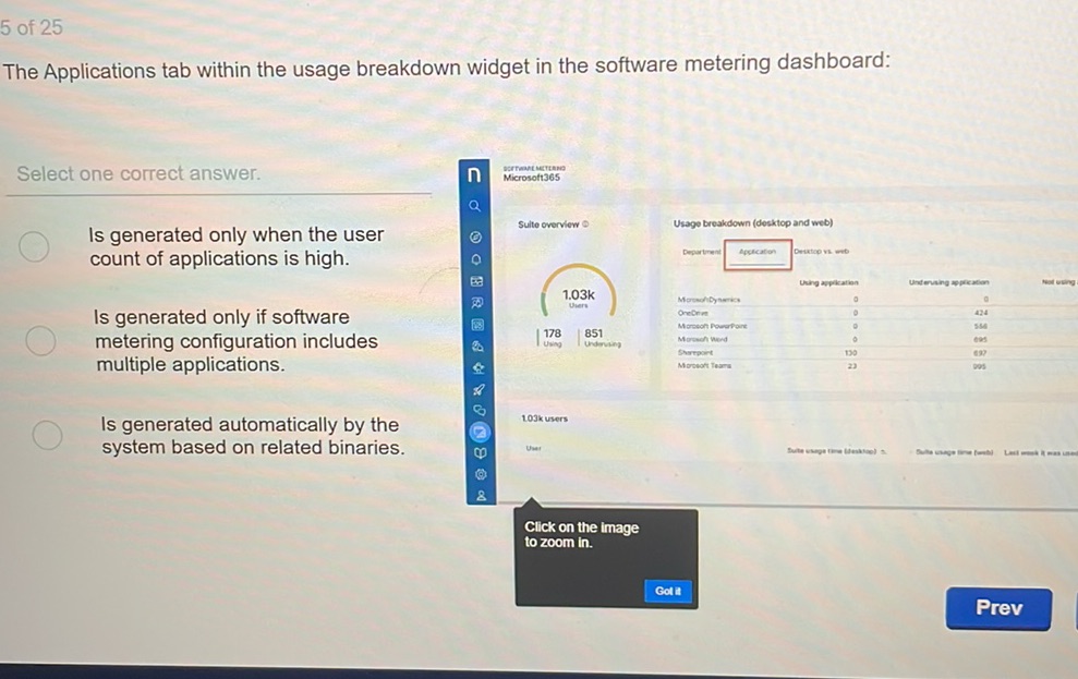 The Applications tab within the usage | StudyX
