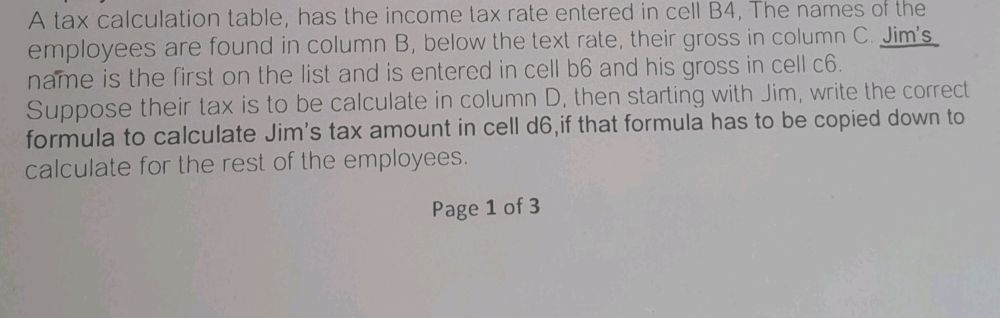 A tax calculation table, has the income tax | StudyX