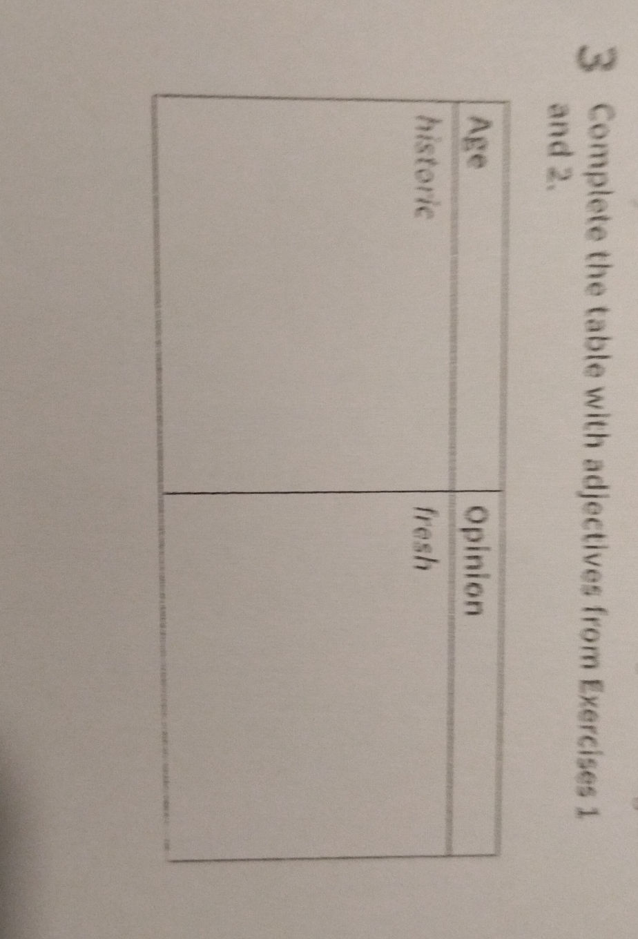 3 Complete the table with adjectives from | StudyX