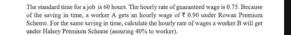 The standard time for a job is 60 hours. The