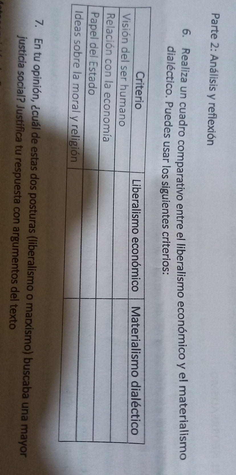 6. Realiza un cuadro comparativo entre el | StudyX