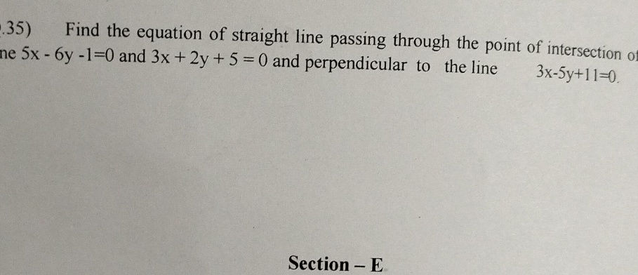 Find the equation of straight line passing | StudyX