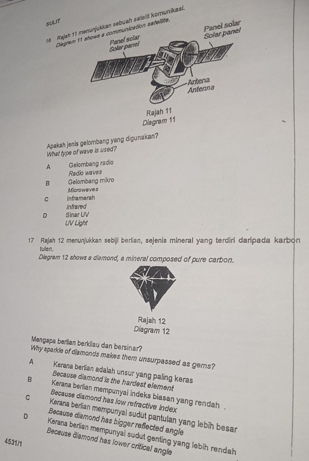 16 Rajah 11 menunjukkan sebuah satelit | StudyX