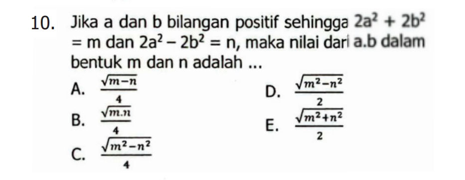 10. Jika a dan b bilangan positif sehingga | StudyX