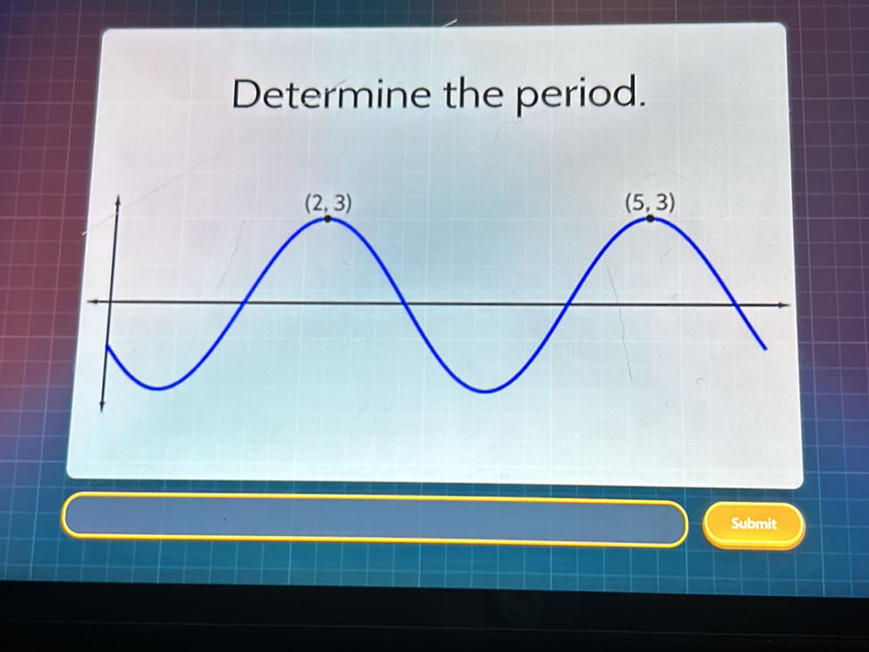 Determine the period. The graph shows a | StudyX