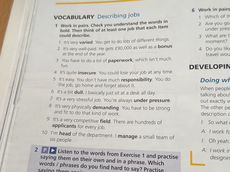 1 Work in pairs. Check you understand the | StudyX