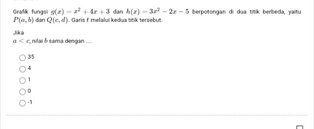 Grafik fungsi $g(x) = x^2 + 4x + 3$ dan | StudyX