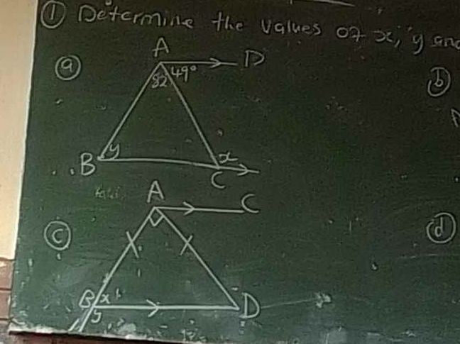 Determine the values of x, y and (a) A | StudyX