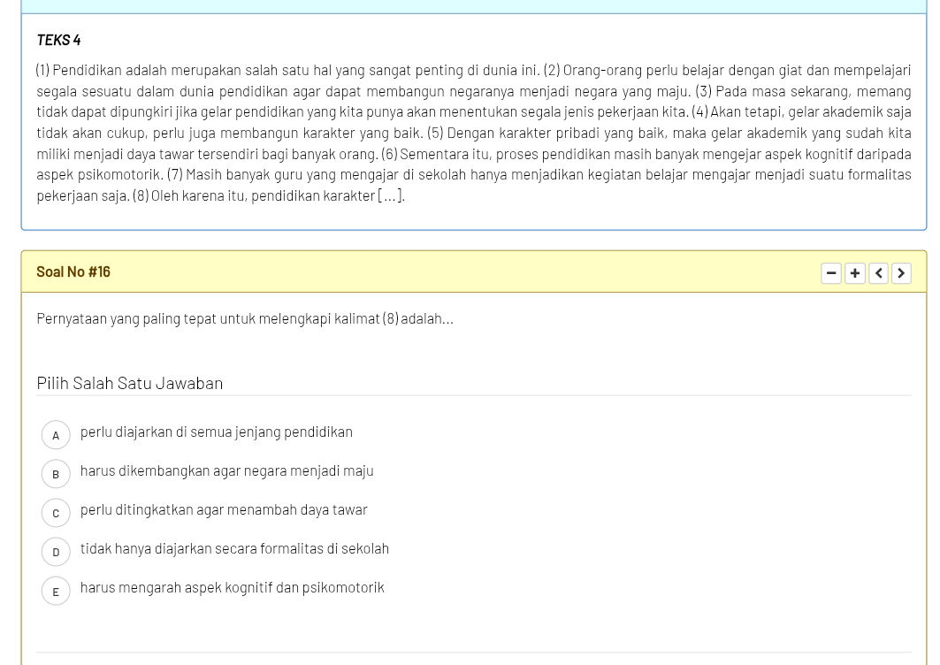 Pernyataan yang paling tepat untuk | StudyX