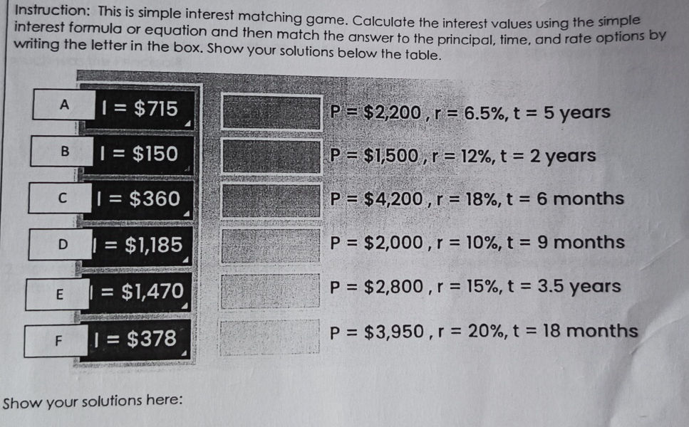 Calculate the interest values using the | StudyX