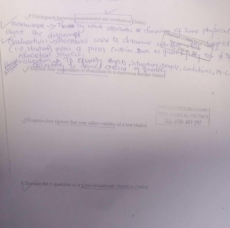 1. Distinguish between measurement and | StudyX