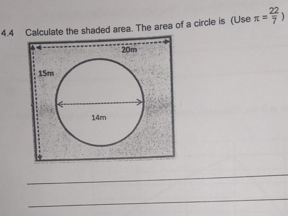 Calculate the shaded area. The area of a | StudyX