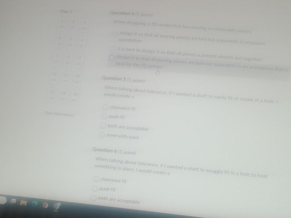 Question 4 (1 point) When designing a 3D | StudyX