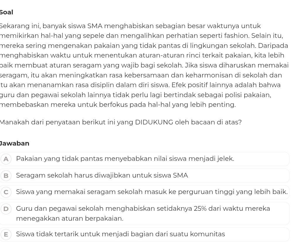 Manakah dari penyataan berikut ini yang | StudyX