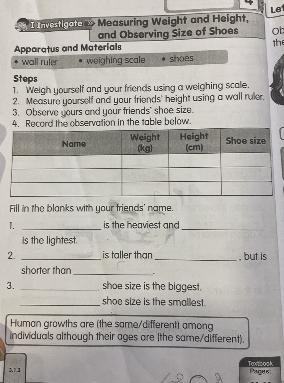 Investigate Measuring Weight and Height, and | StudyX
