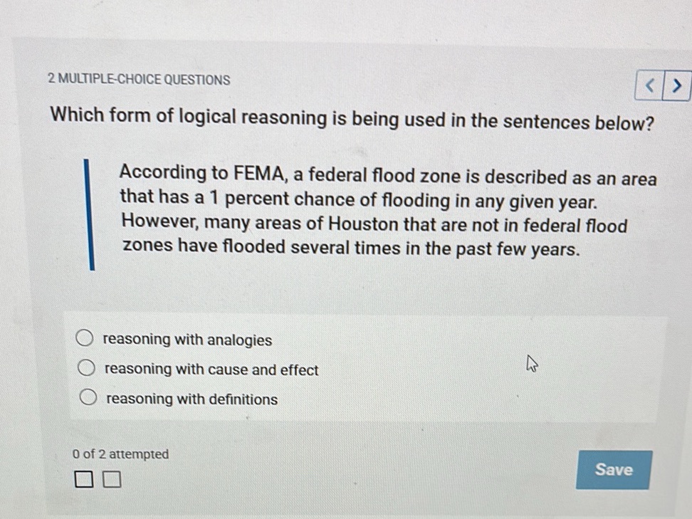 Which form of logical reasoning is being | StudyX
