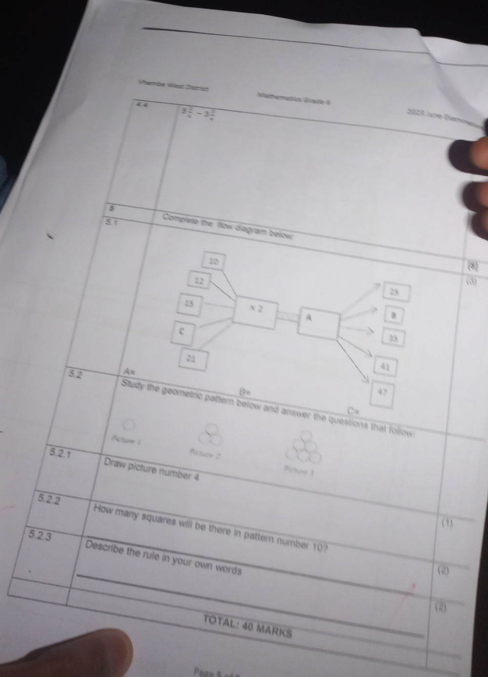 4 5. Complete the flow diagram below: 5. 2
