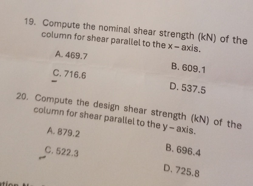 19. Compute the nominal shear strength (kN) | StudyX