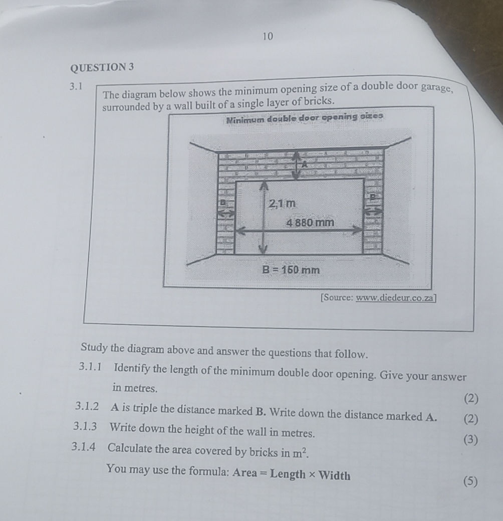 3. 1 The diagram below shows the minimum | StudyX