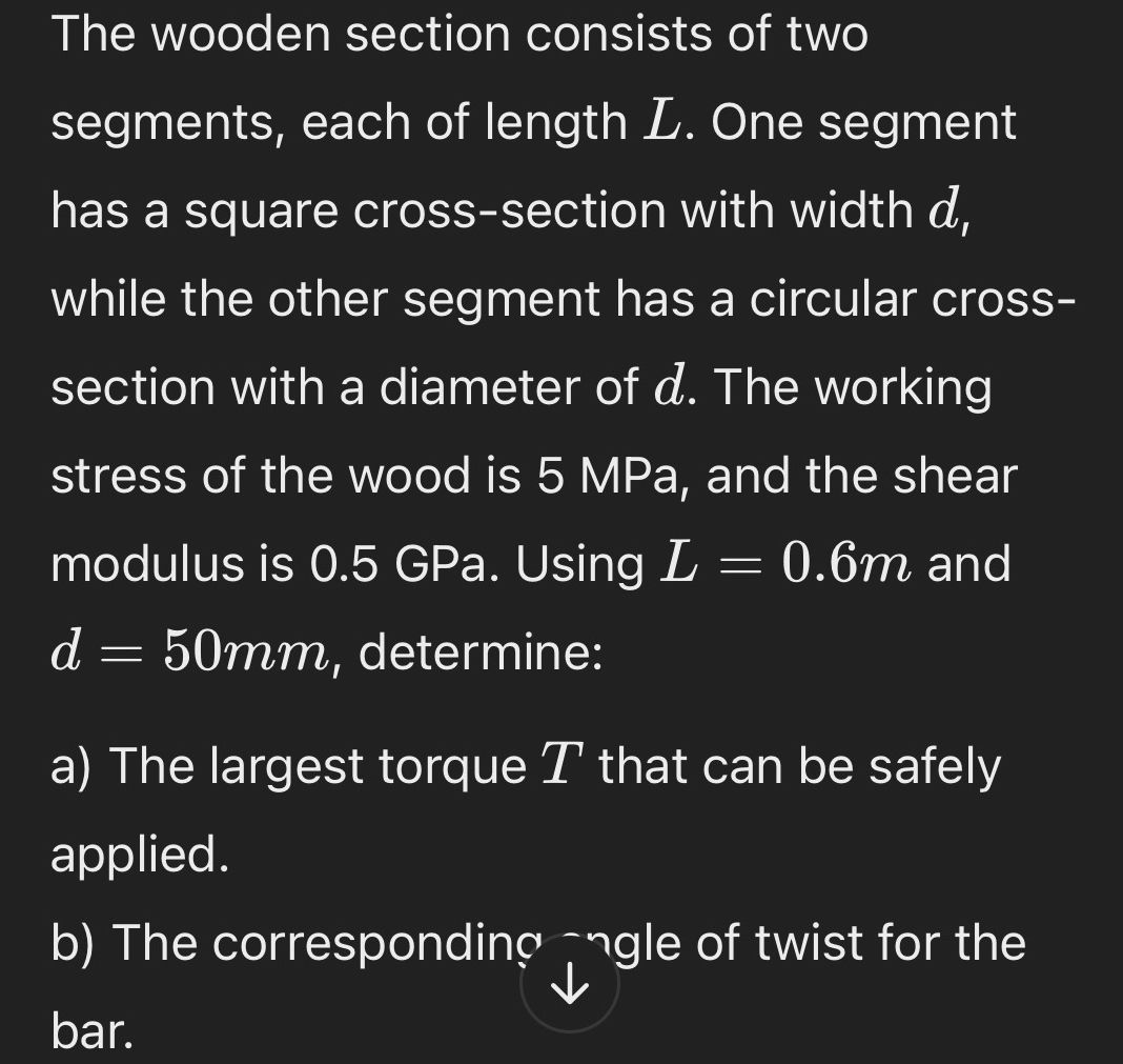 The wooden section consists of two segments, | StudyX