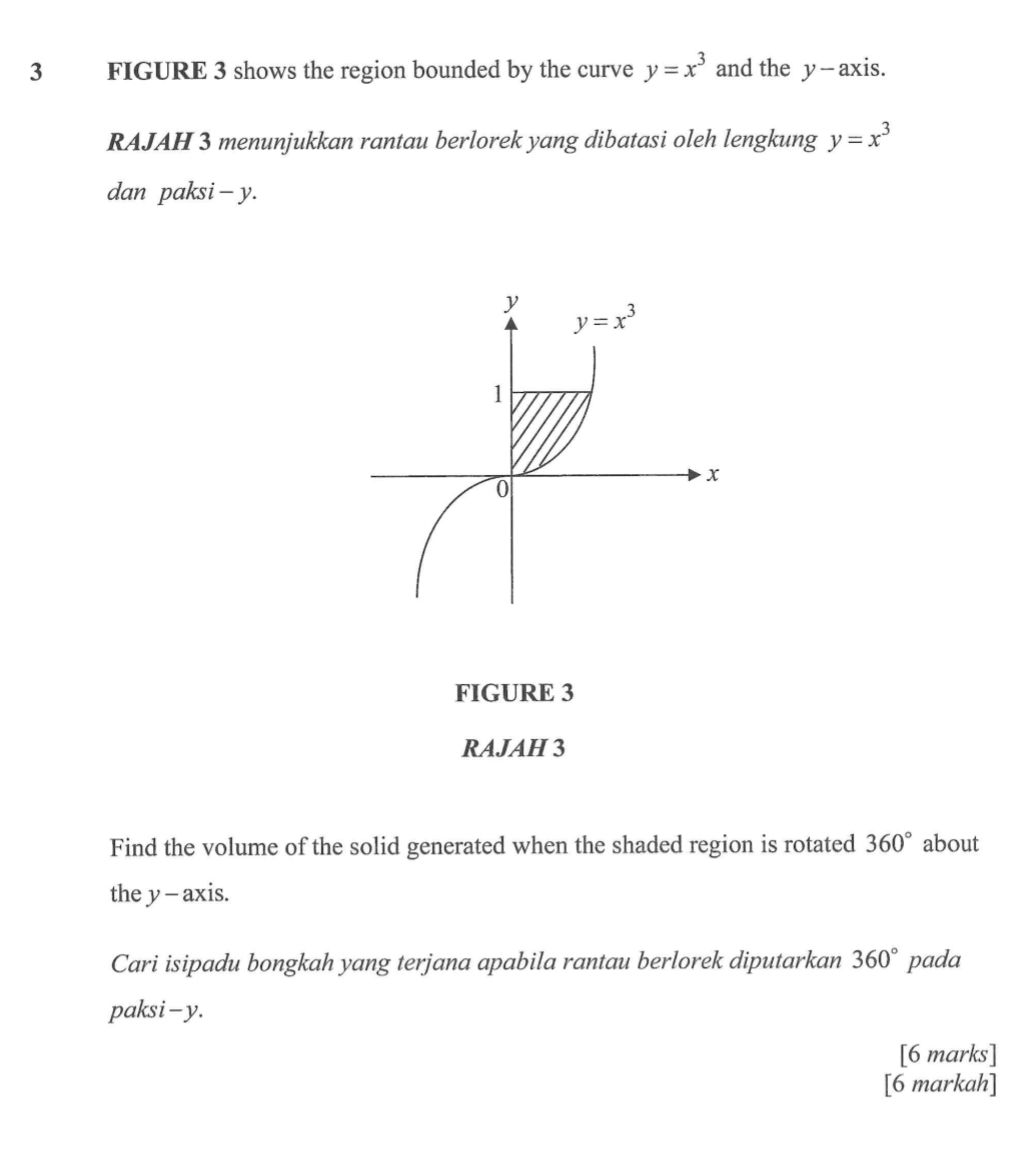 Find the volume of the solid generated when | StudyX