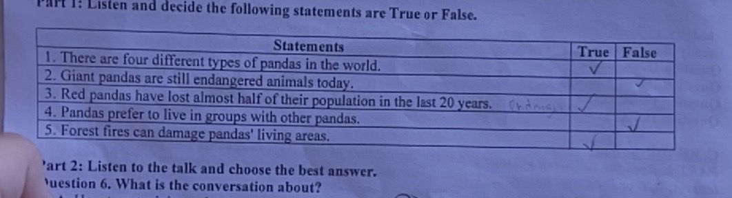 Part 1: Listen and decide the following | StudyX